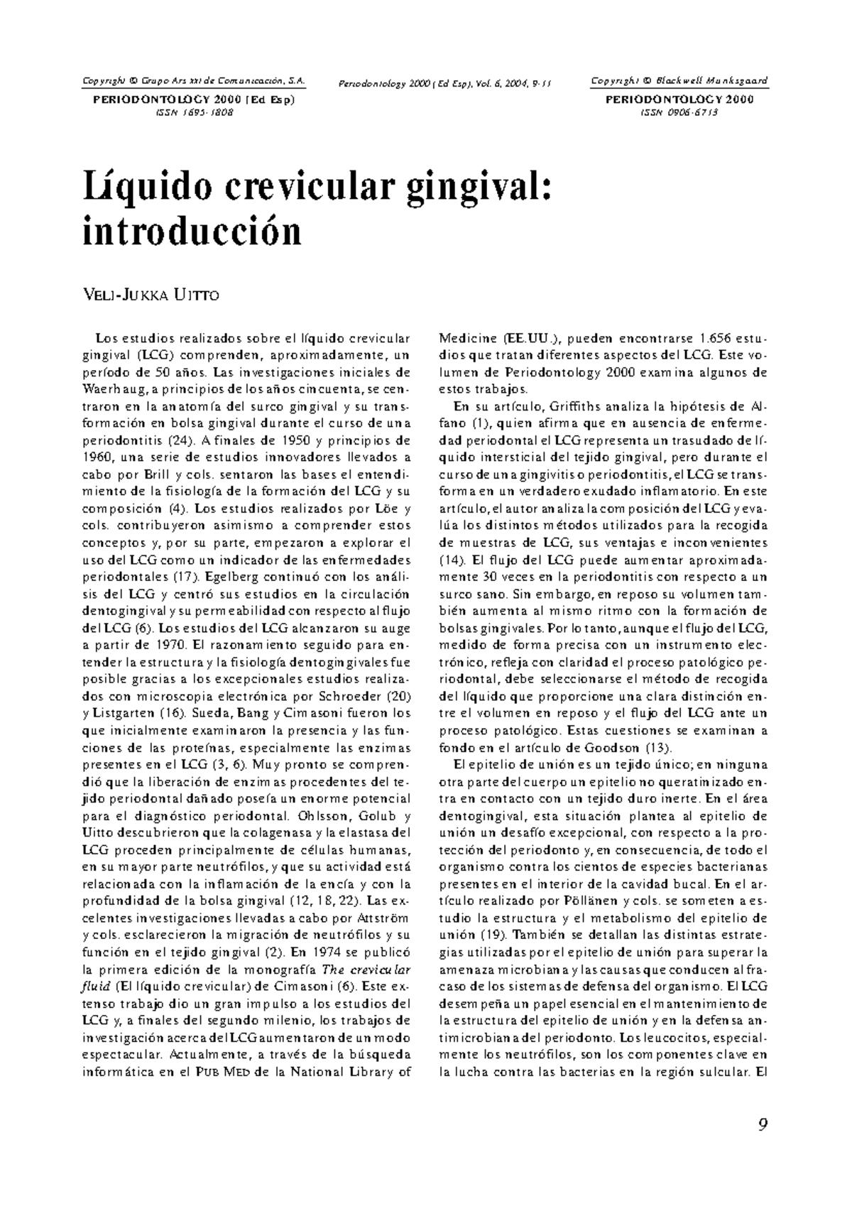 01 Liquido Crevicular Gingival- Introduccion - Los estudios realizados ...