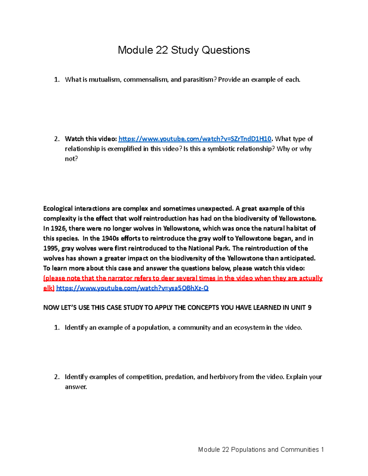 C190.v3 module 22 study questions - Module 22 Populations and ...