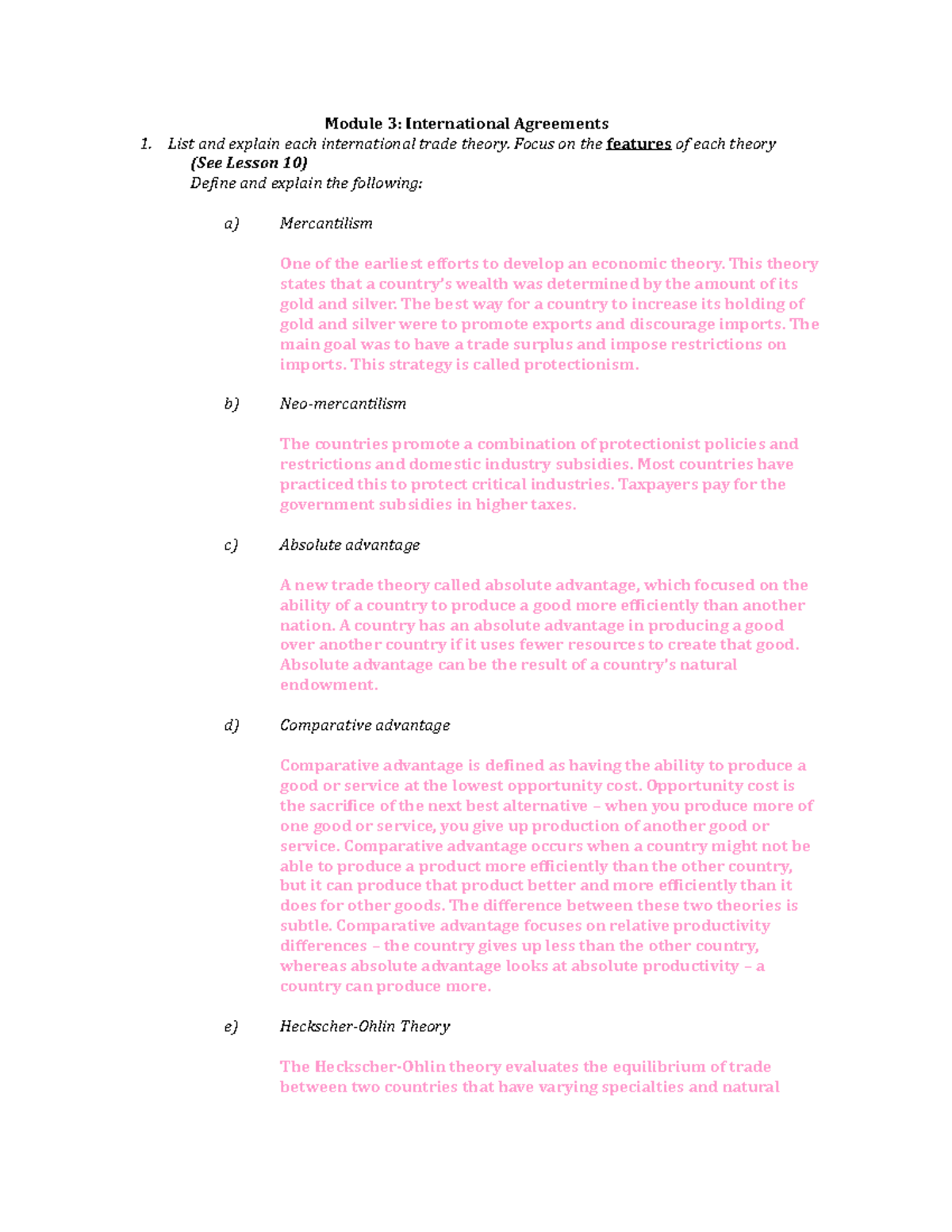 Module 3 Enhanced Study Guide Completed - Module 3: International ...