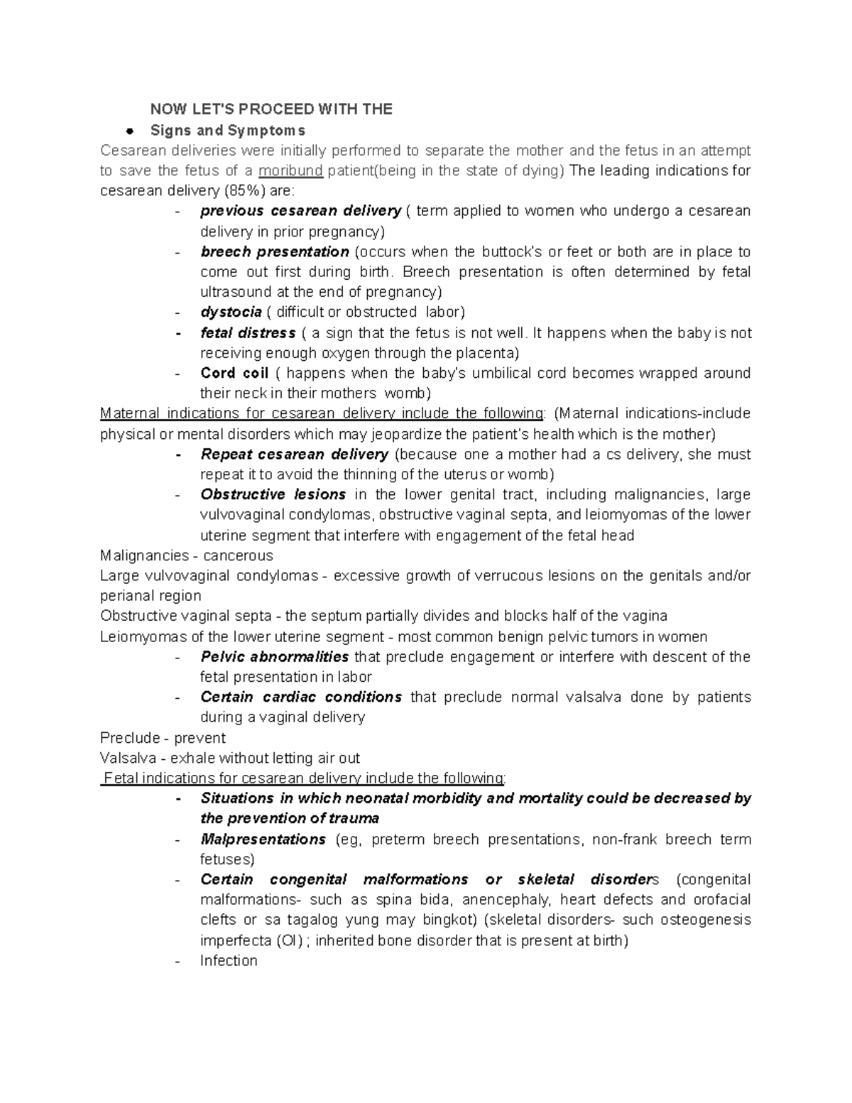 My part of case study - case pres - NOW LET'S PROCEED WITH THE Signs ...