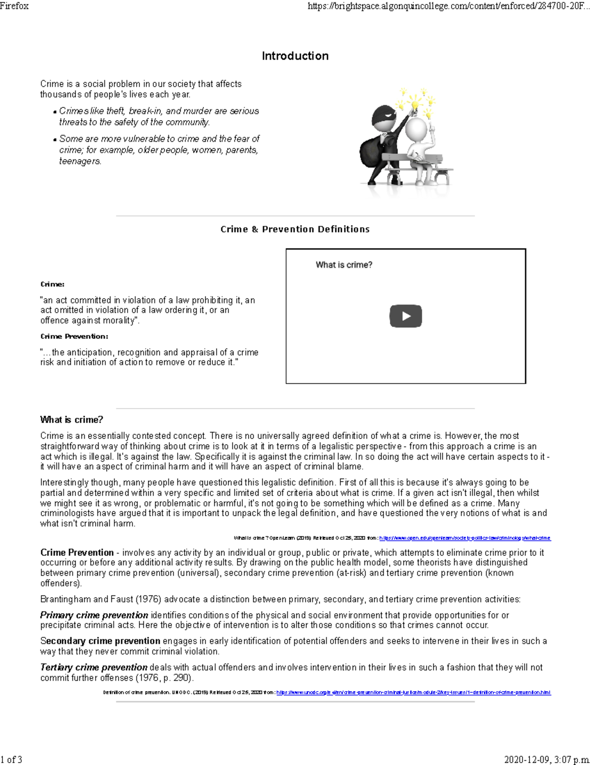 SEC1023- effctive physical security notes - Introduction Crime is a ...