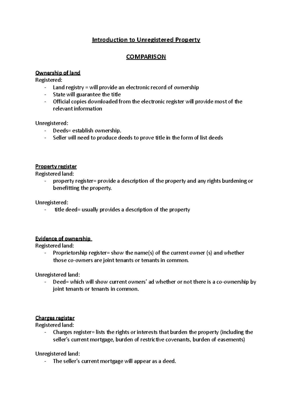 Introduction to unregistered property - Introduction to Unregistered ...
