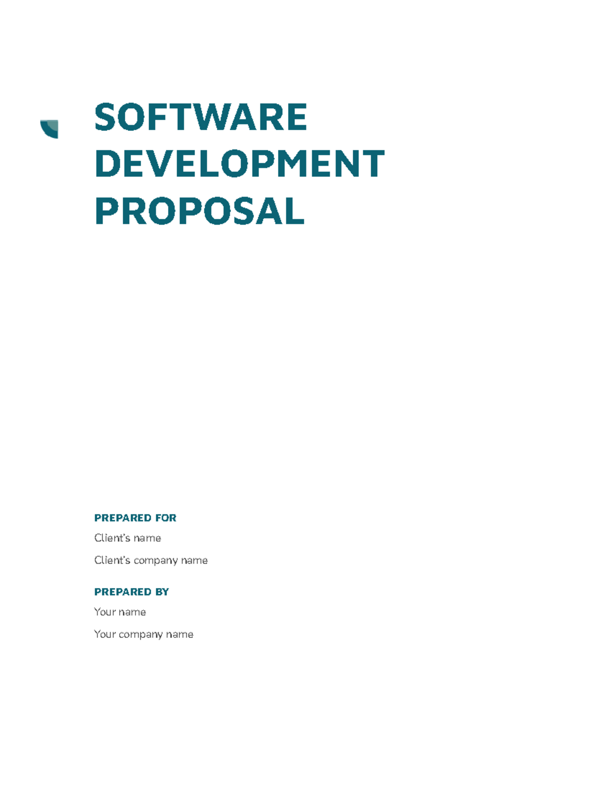 Software development proposal template - SOFTWARE DEVELOPMENT PROPOSAL ...
