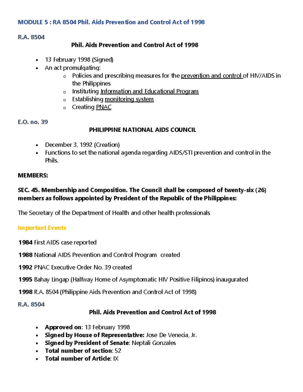 Module-5 - ASDGJ - MODULE 5 : RA 8504 Phil. Aids Prevention and Control ...