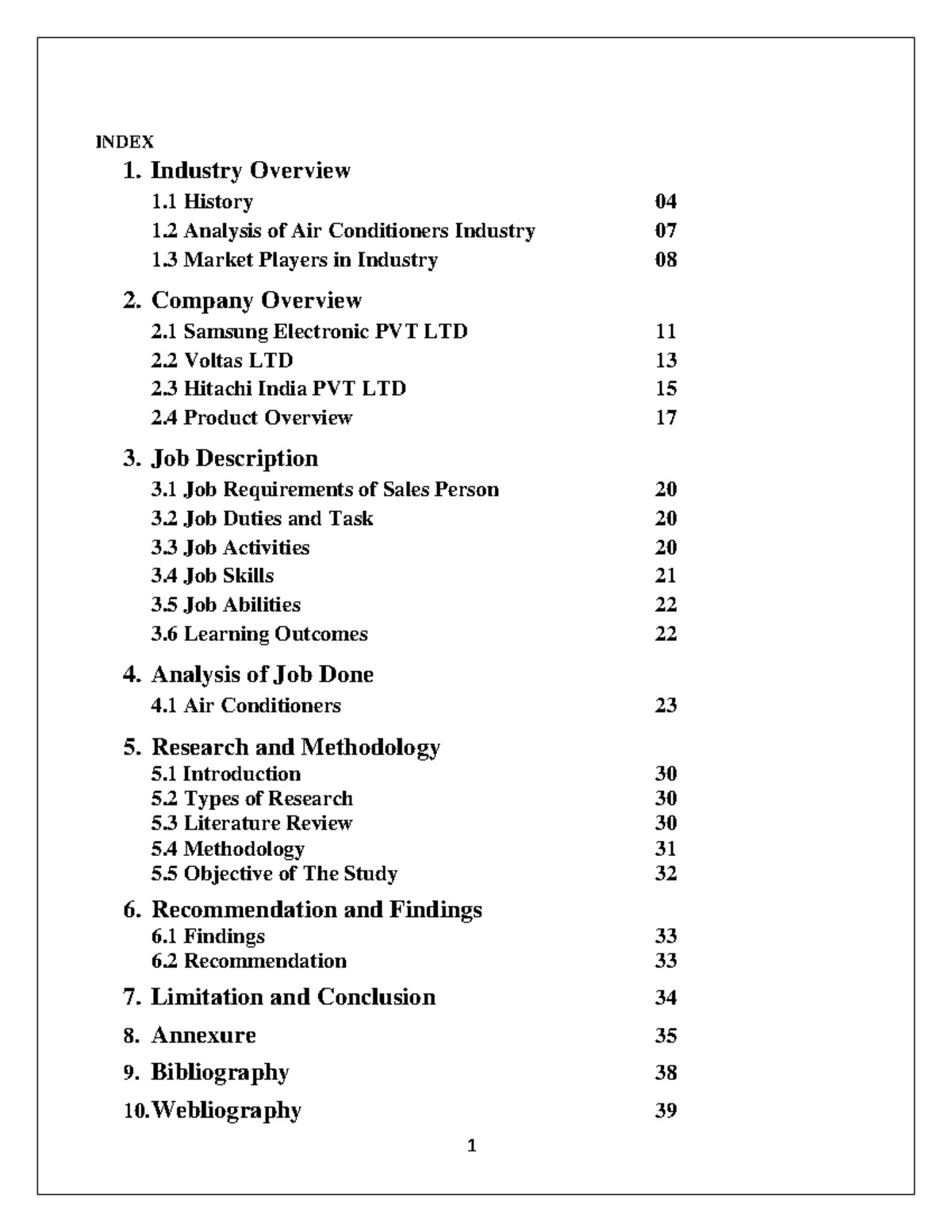 BBA Final Project - Internship report - INDEX 1 History 1. Industry ...