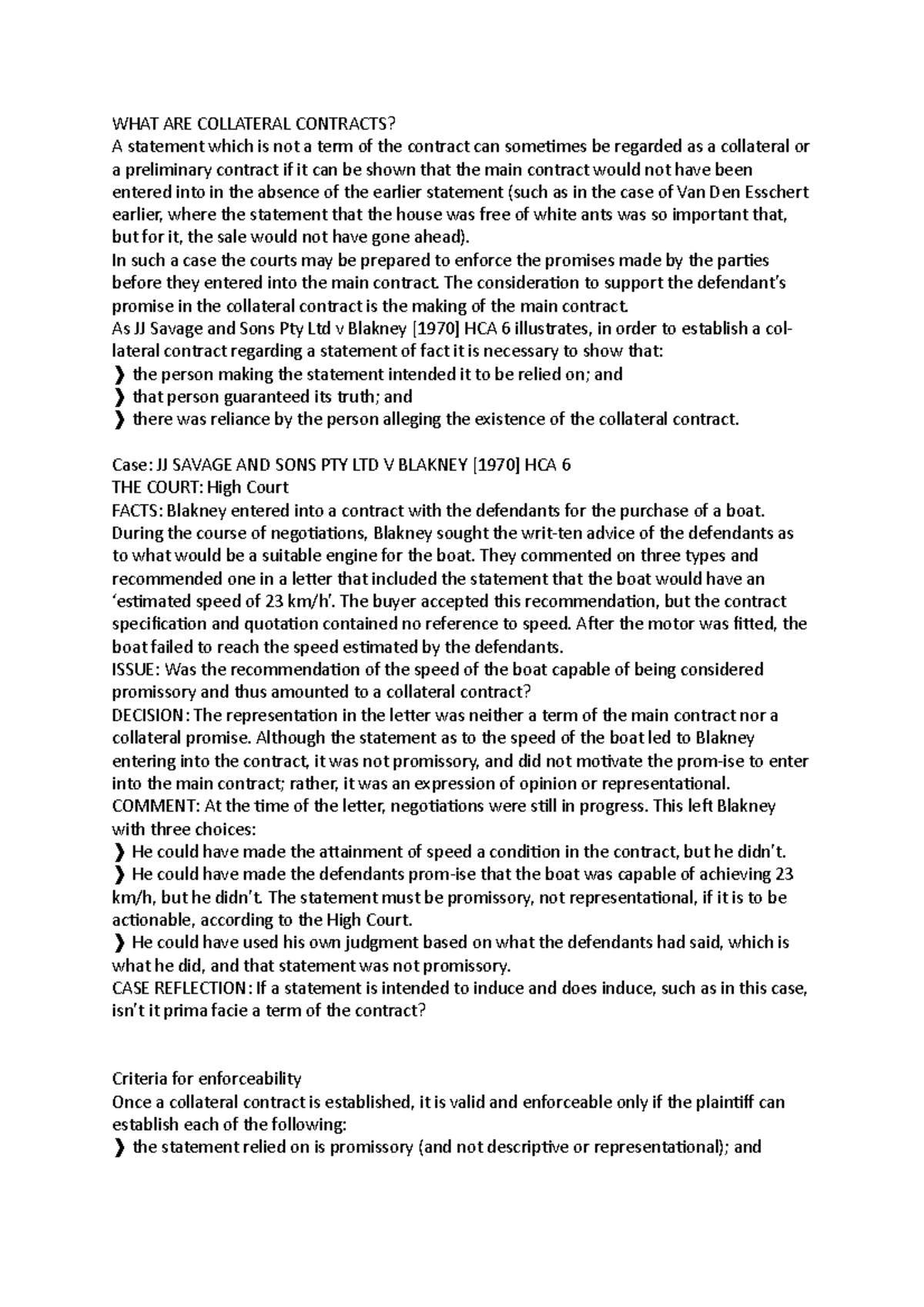 WHAT ARE Collateral Contracts - WHAT ARE COLLATERAL CONTRACTS? A ...