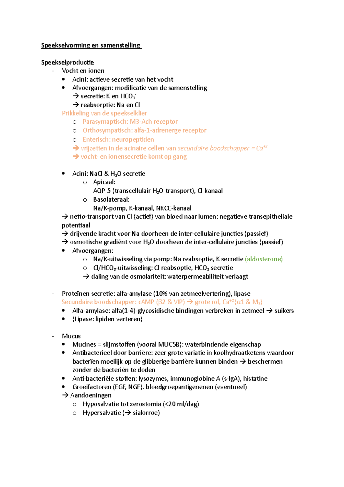 Spijsvertering - deel 1 en deel 2 samenvatting van powerpoint Himpens ...