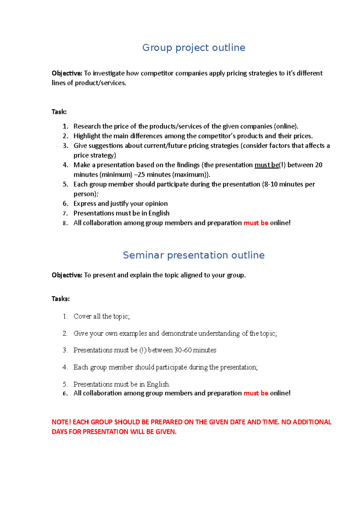 UNEC 16 2 19 2 3104 - ..... - Group project outline Objective: To ...