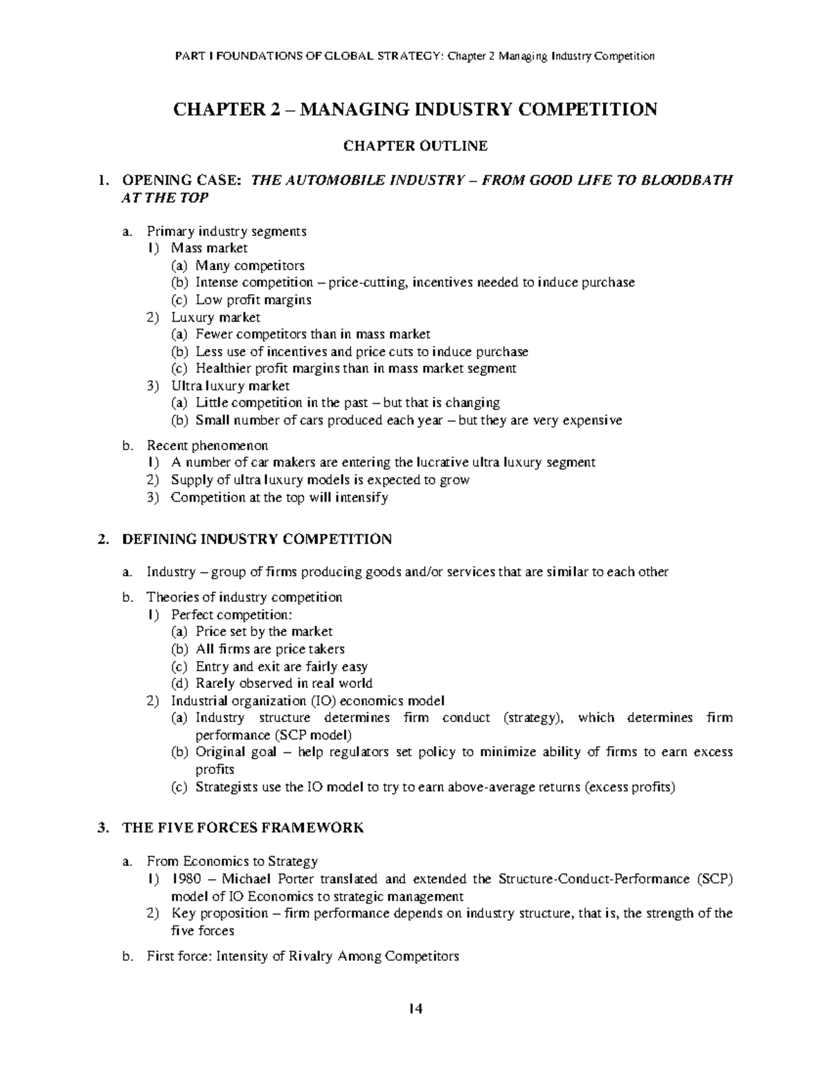 Solutions Manual Global Strategy 2nd Edition Peng - PART I FOUNDATIONS ...