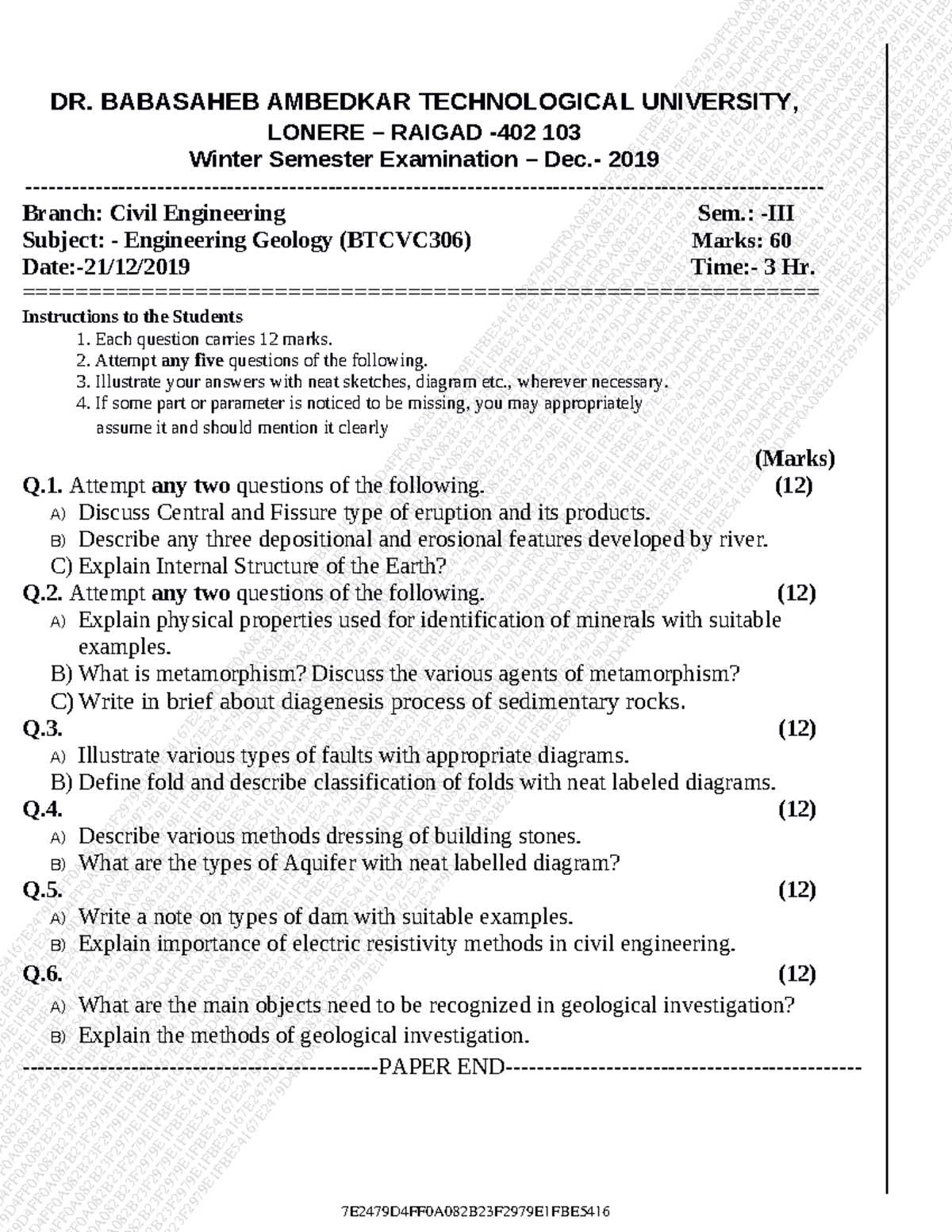 Engineering Geology 2 - gfdtfy - DR. BABASAHEB AMBEDKAR TECHNOLOGICAL ...