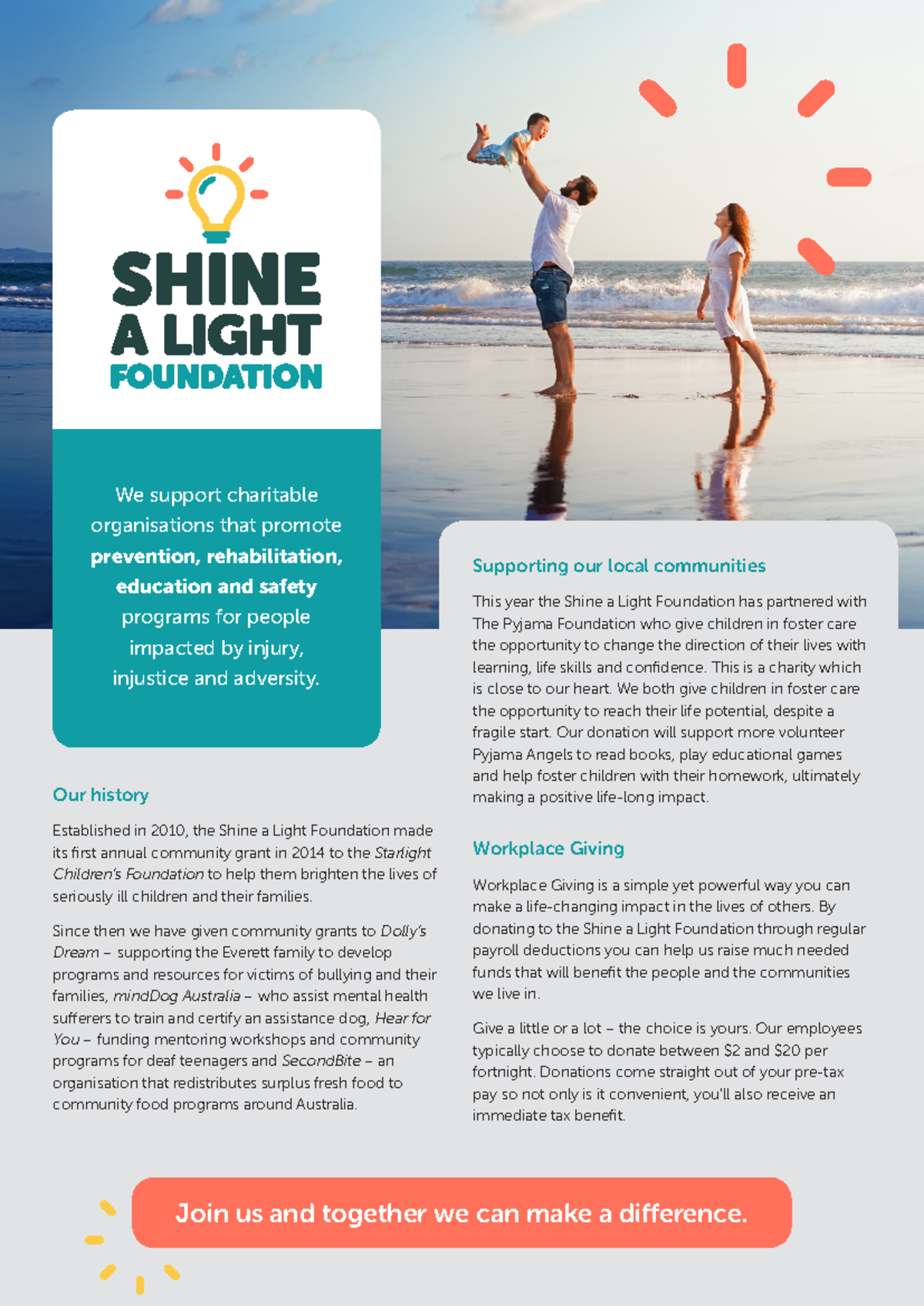 Shine a Light Foundation - We support charitable organisations that ...