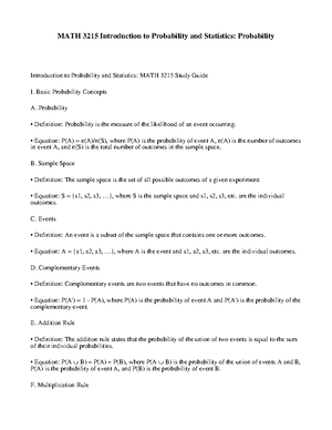 Hw3sol - HW 3 Solutions - MATH 3215 Assignment 3 Let random variable X ...