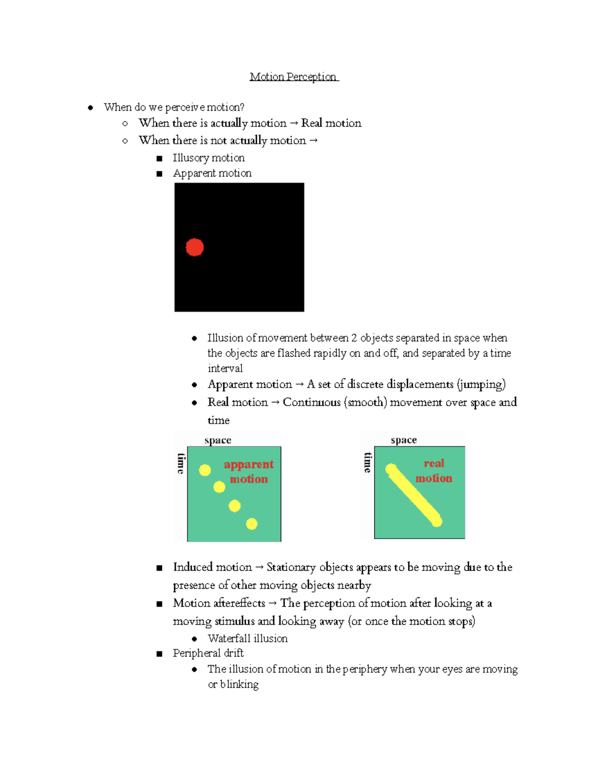 PSY 430 - Lecture #8 - Professor Cashiamanni - Motion Perception When ...
