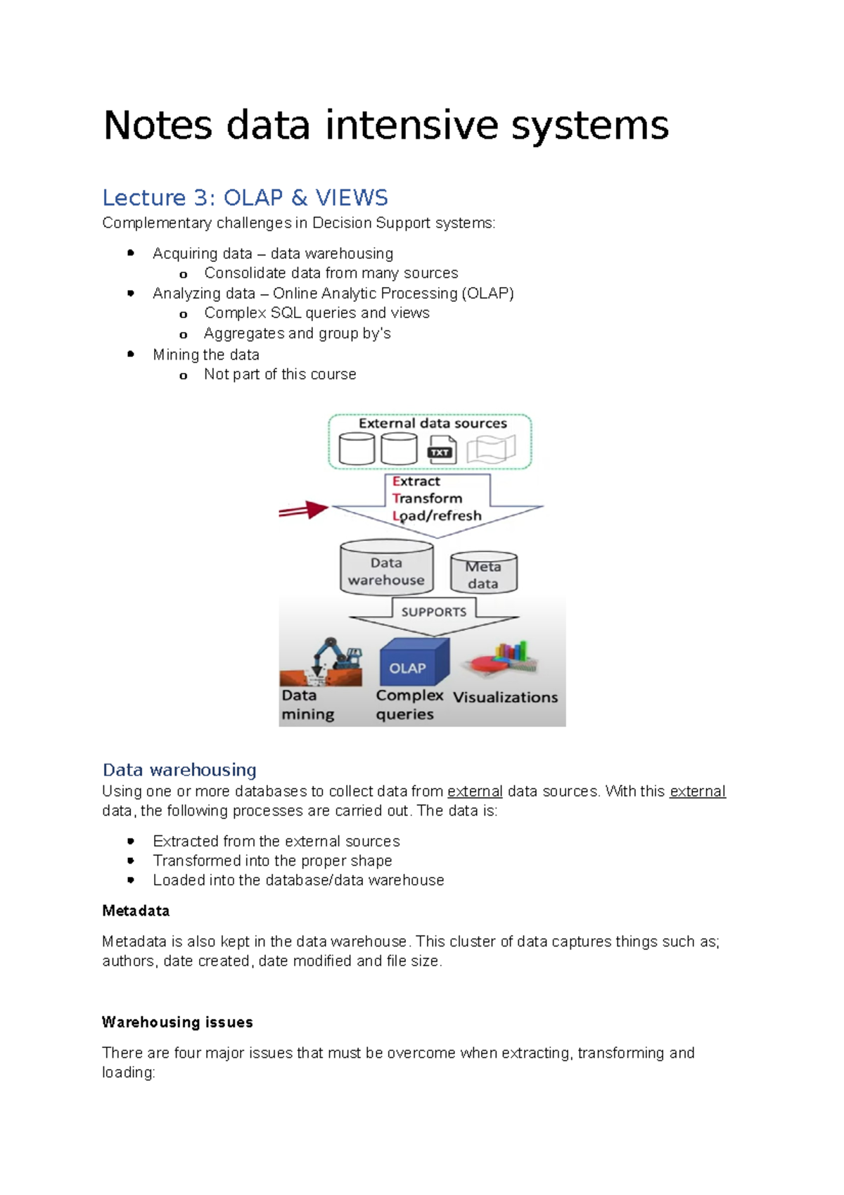 data intensive systems college notities - Data-intensive systems and ...