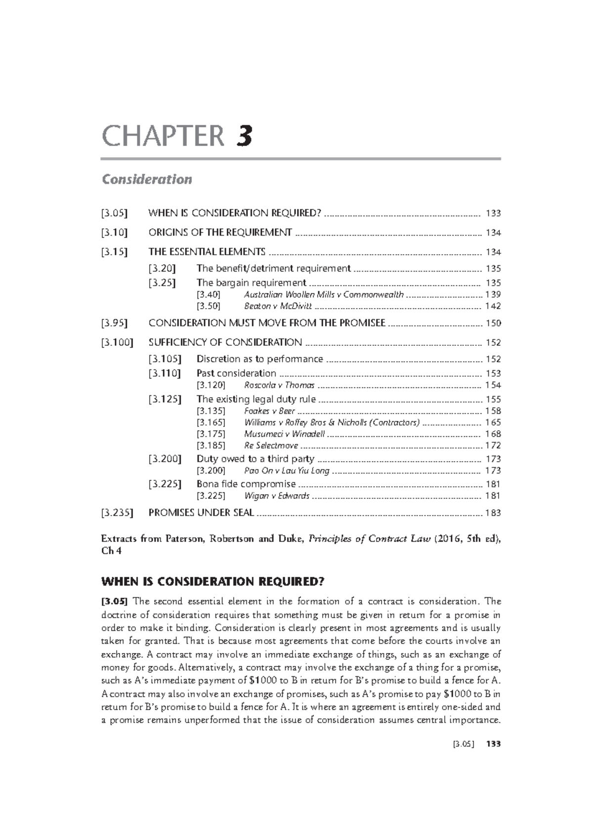 Contract Law book summary - CHAPTER 3 Consideration [3] WHEN IS CONSIDERATION REQUIRED? - Studocu