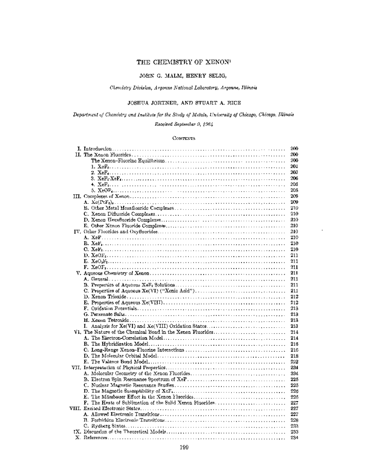 61 - Dr Mash - THE CHEMISTRY OF XENON' JOHN G. MALM, HENRY SELIG ...