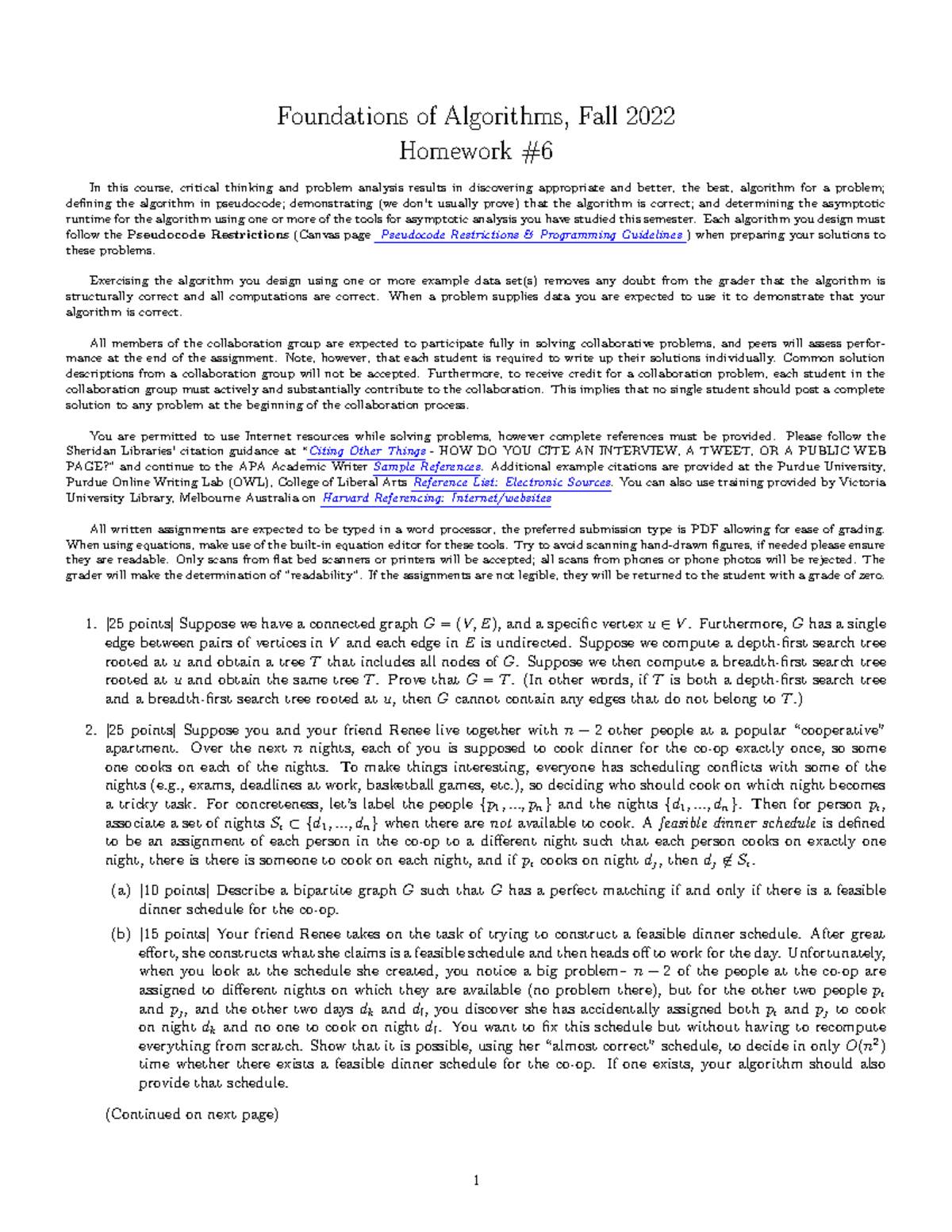 Hw6 FA22 - Math - Foundations of Algorithms, Fall 2022 Homework In this ...