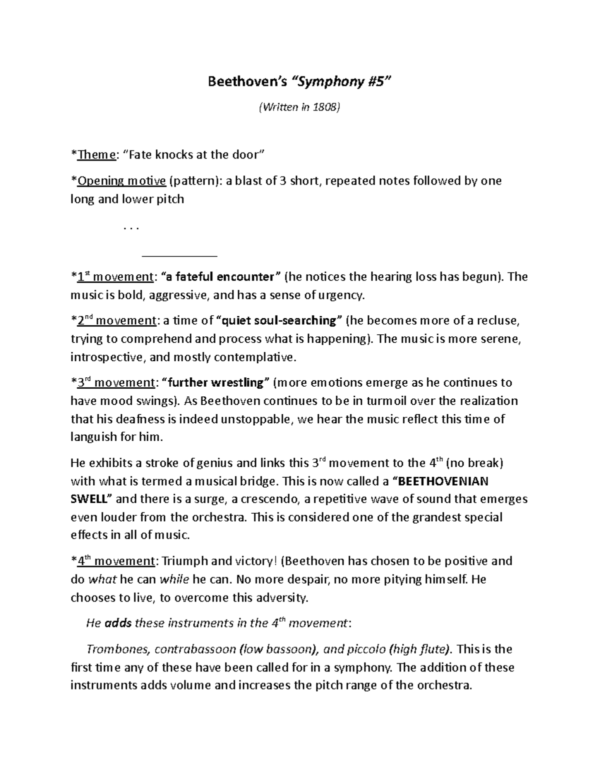 Beethoven's Symphony 5 copy - Beethoven’s “Symphony #5” (Written in ...