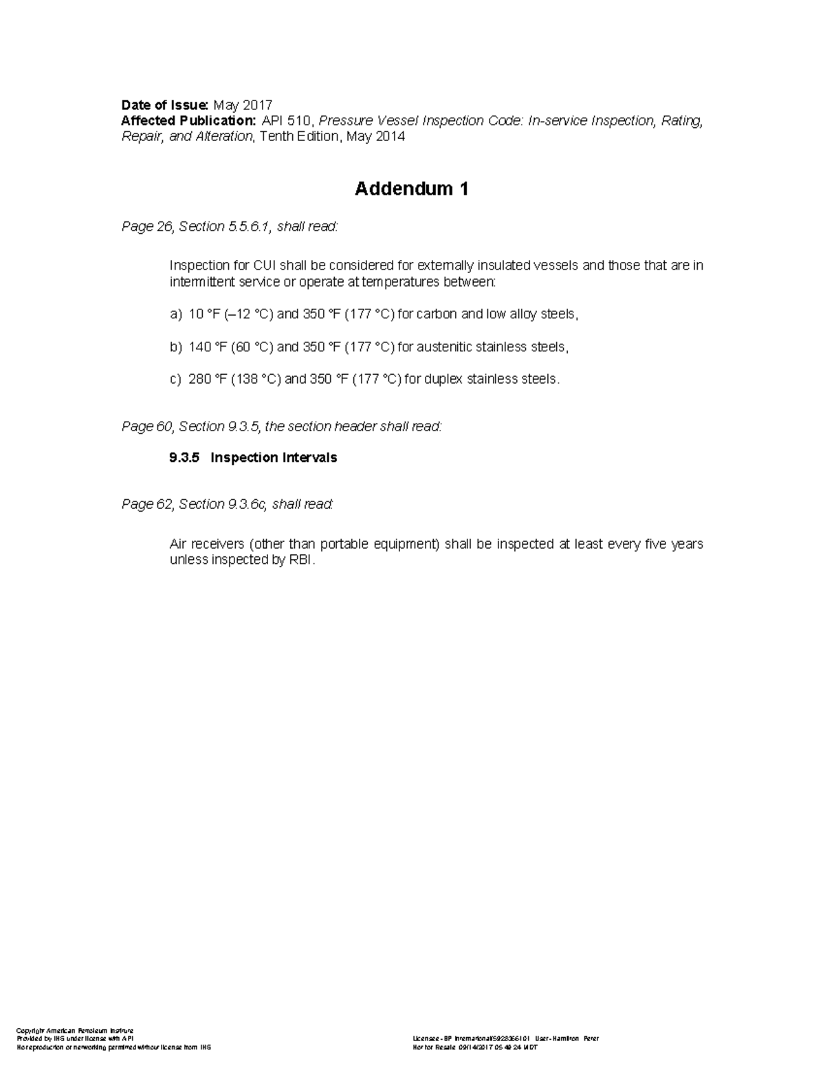 API 510 Pressure Vessel Inspection Code In-service Inspection, Rating ...