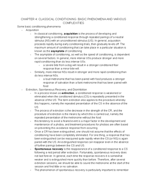 Psychology Of Learning Chapter 5 Chapter 5 Classical Conditioning