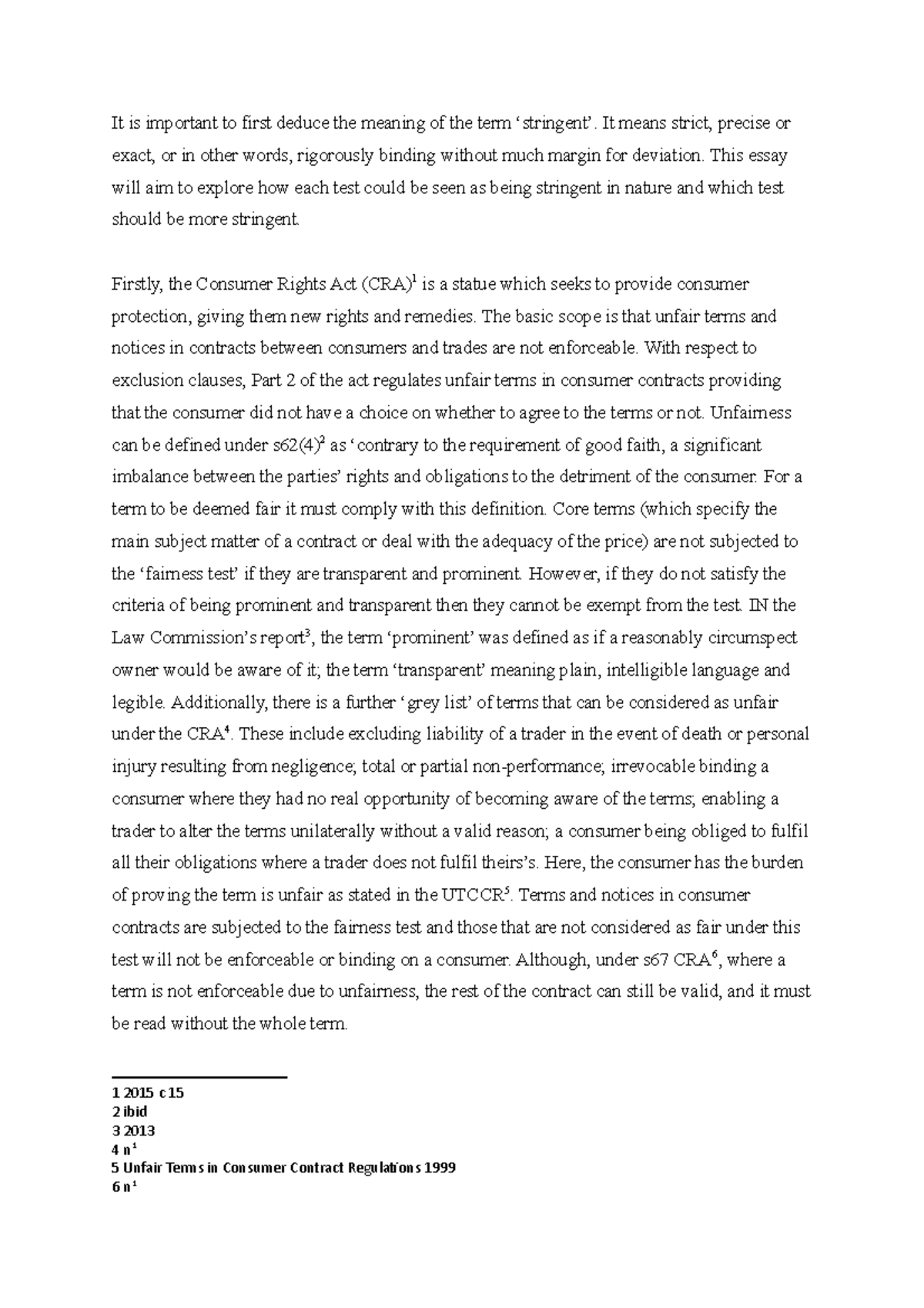 Summative Essay - First Class - It is important to first deduce the ...