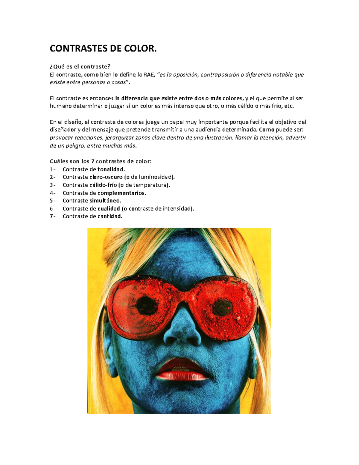 Contrastes DE Color - Teoria - CONTRASTES DE COLOR. ¿Qué es el ...