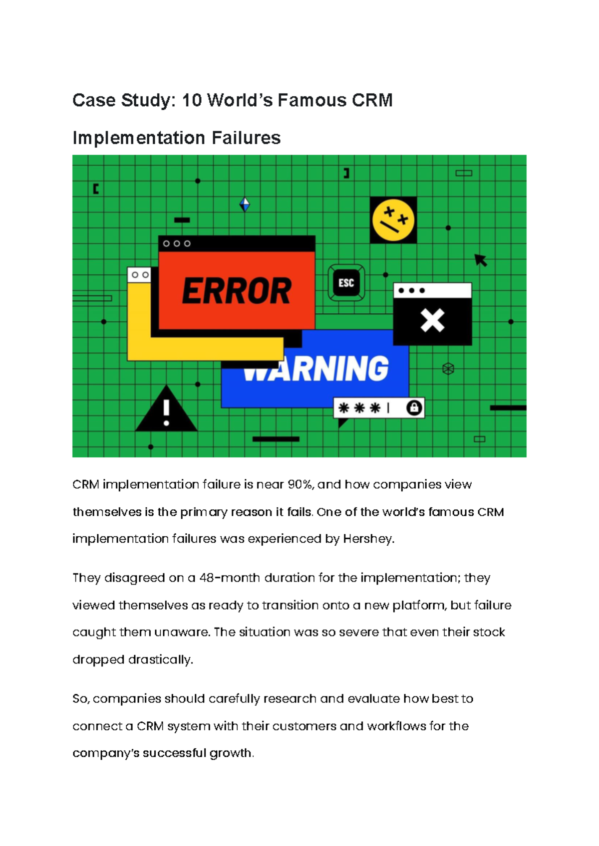 10 CRM Failures - Case study - Case Study: 10 World’s Famous CRM ...