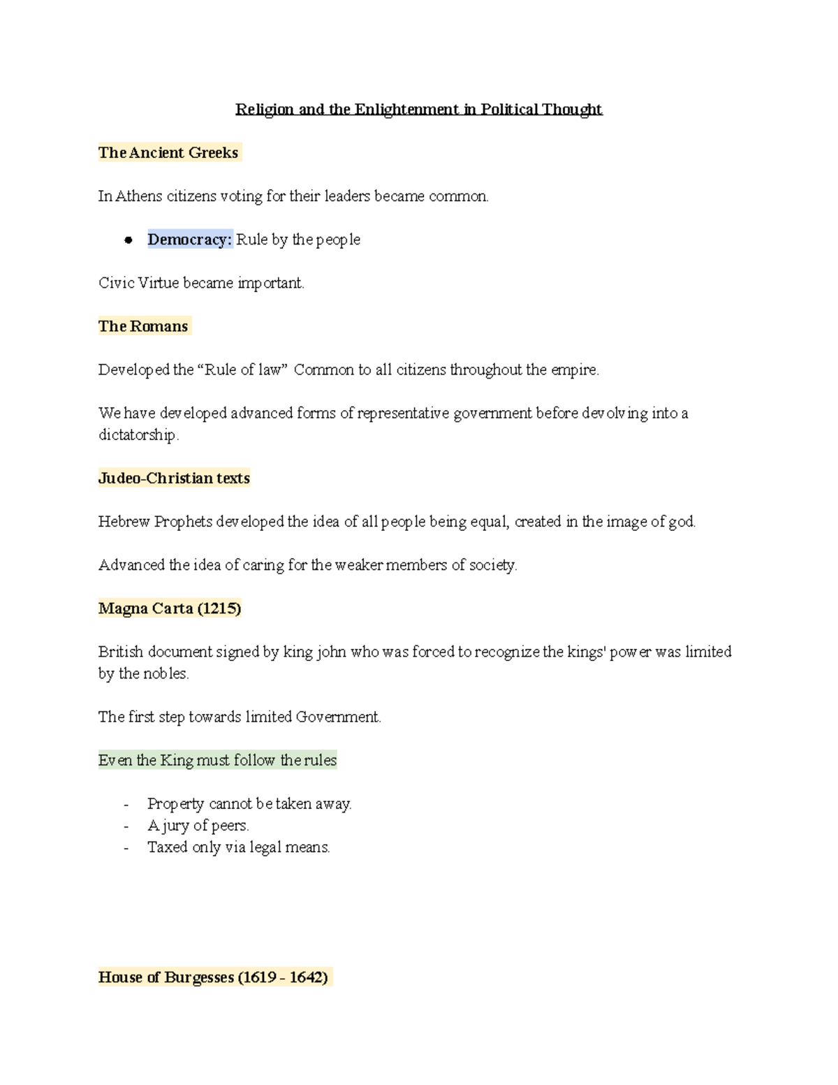 (5) Religion and the Enlightenment in Political Thought - Democracy ...