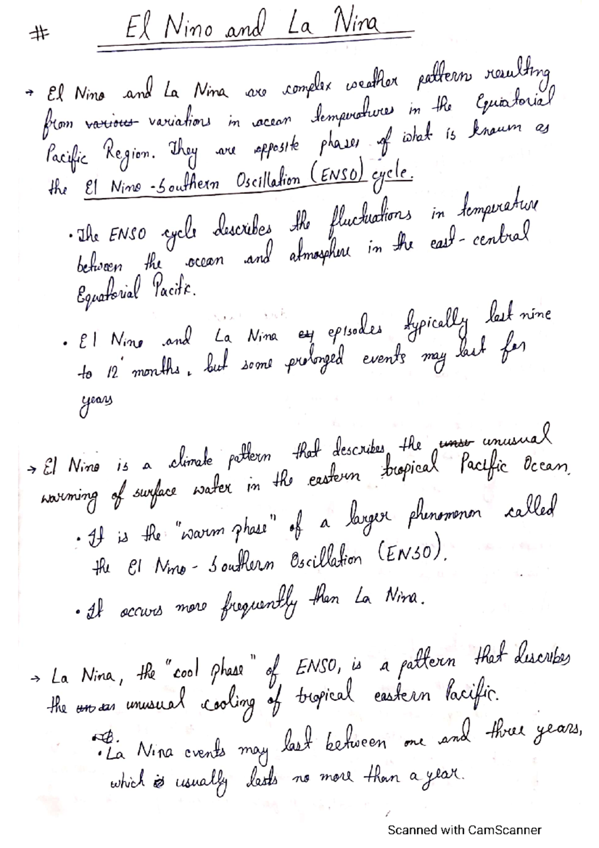 El nino, la nina - El nino, la nina detailed notes !! - Climatology ...