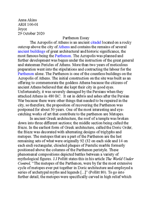 ARH 100-01: Pompeii Essay - Anna Akins ARH 100- Joyce 29 October 2020 ...