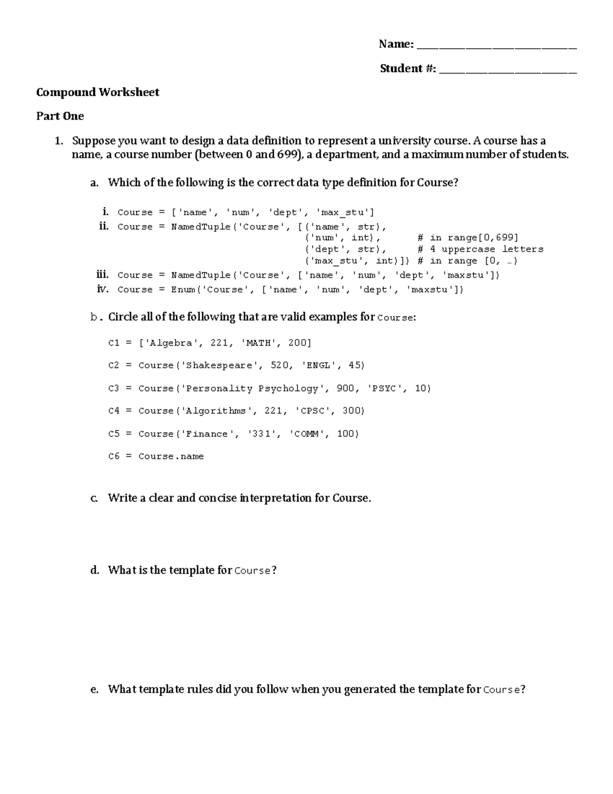 Compound Worksheet - Name: ____________________________________ Student ...