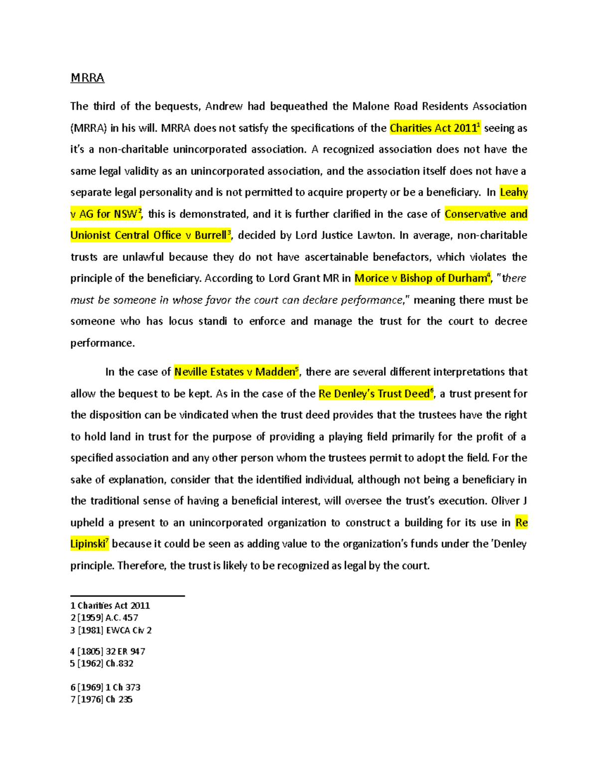 MRRA - MRRA The third of the bequests, Andrew had bequeathed the Malone ...