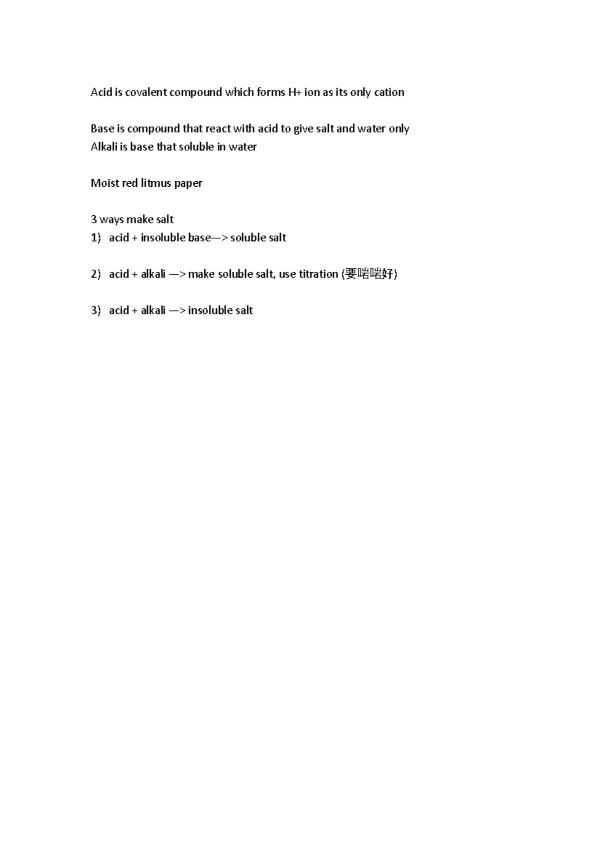 Acid and acid notes - Acid is covalent compound which forms H+ ion as ...