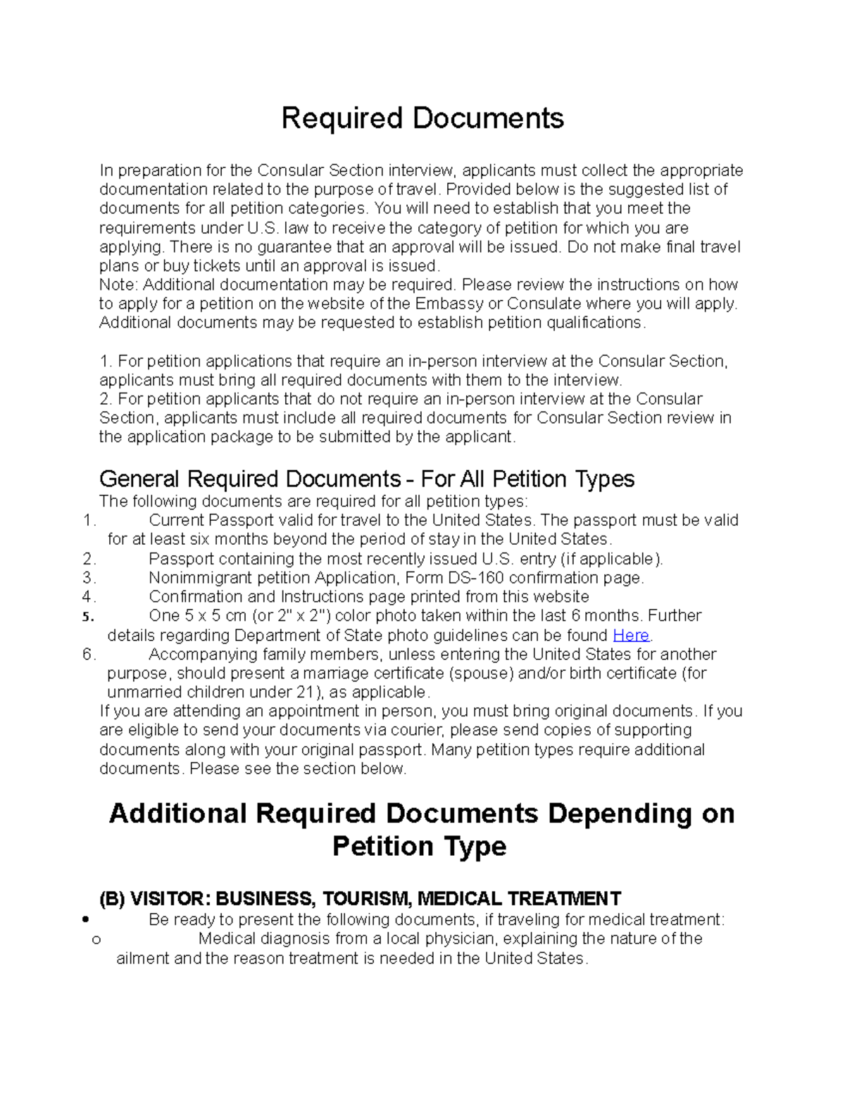 Required Documents - WORK - Required Documents In preparation for the ...