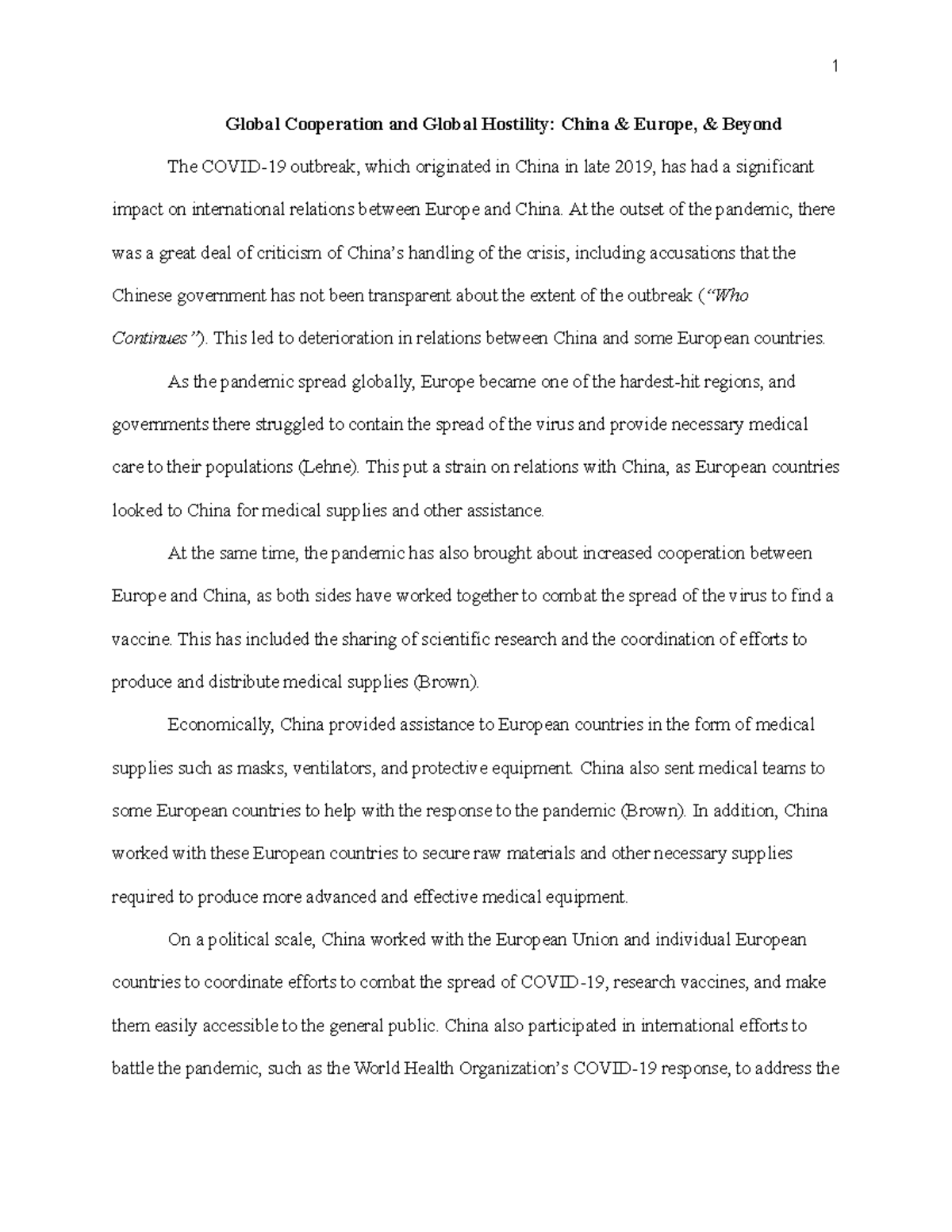 Journal Entry 1 - Example of weekly essay based on current events, both ...