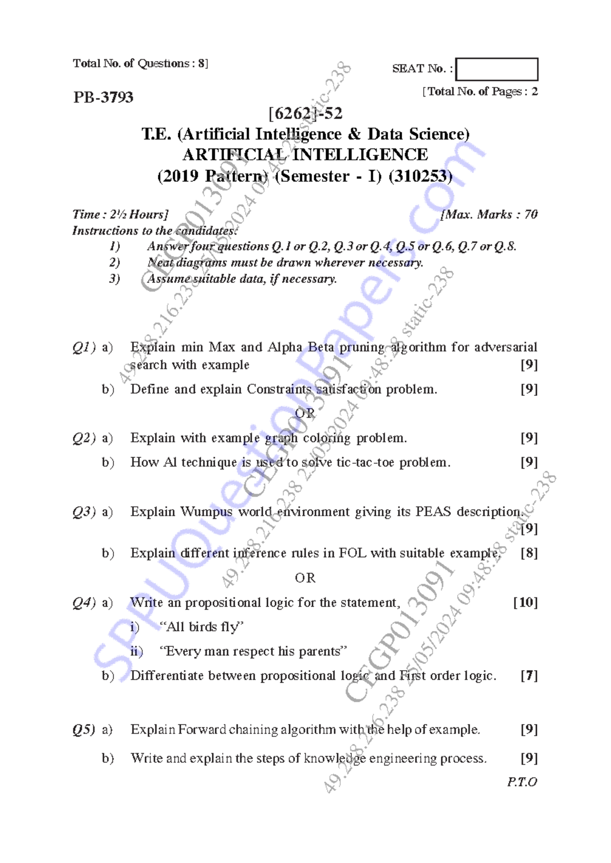 Be artificial-intelligence-and-data-science semester-5 2024 may - Studocu