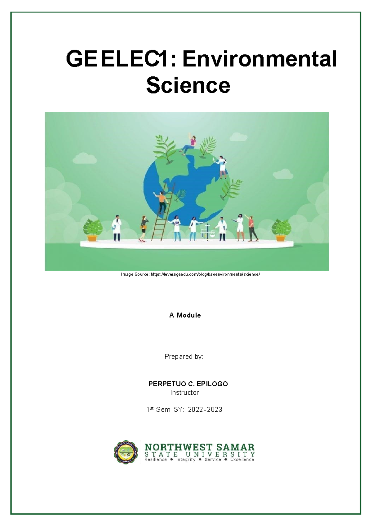 GE ELEC 1 Environmental Science Module IV - GE ELEC1: Environmental ...