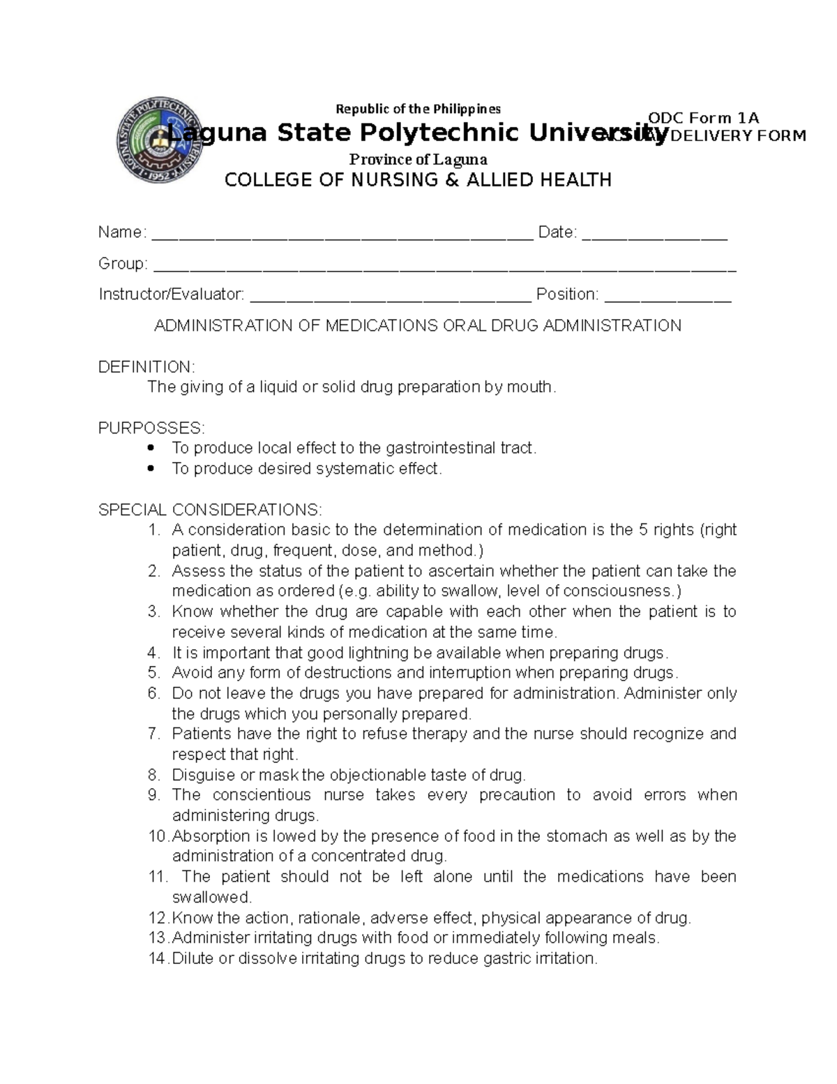 3 - Lecture and notes for nursing - Republic of the Philippines Laguna ...