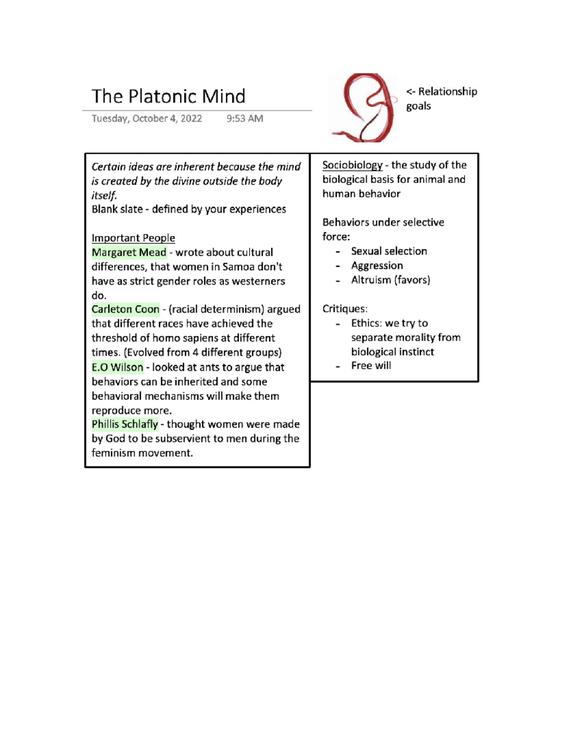 The Platonic Mind - human behavior Blank slate defined your experiences ...