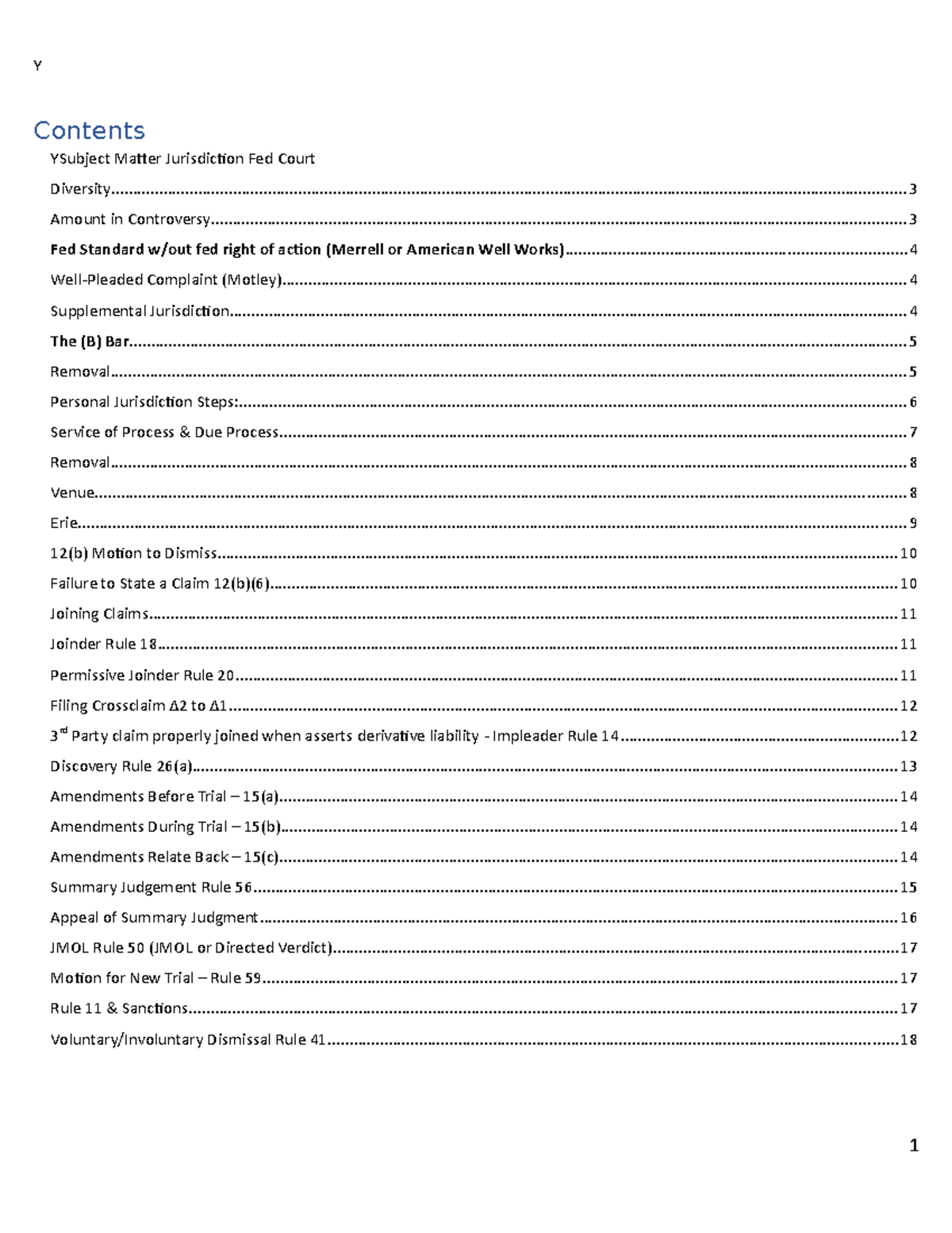 Rule Statements - Y Contents - Studocu
