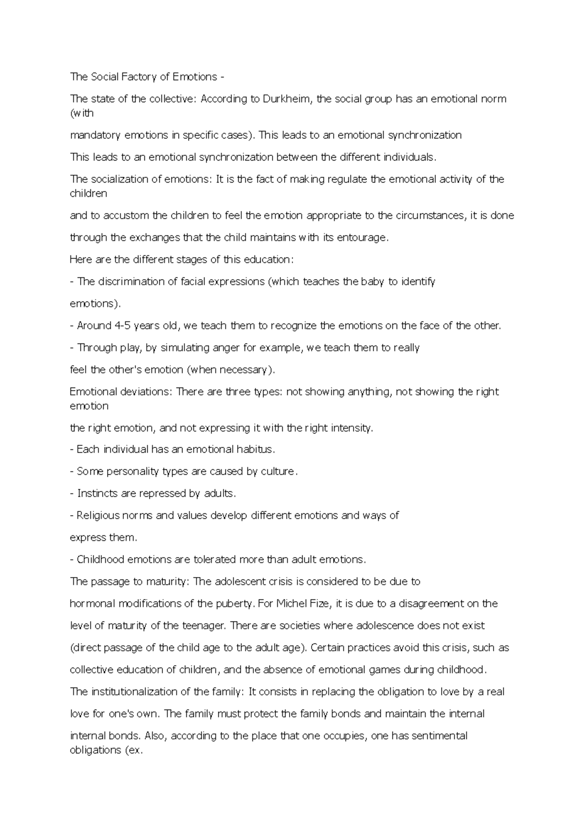 The Social Factory of Emotions - This leads to an emotional ...