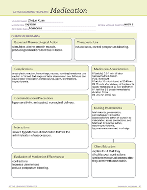 Progesterone - ACTIVE LEARNING TEMPLATES THERAPEUTIC PROCEDURE A ...