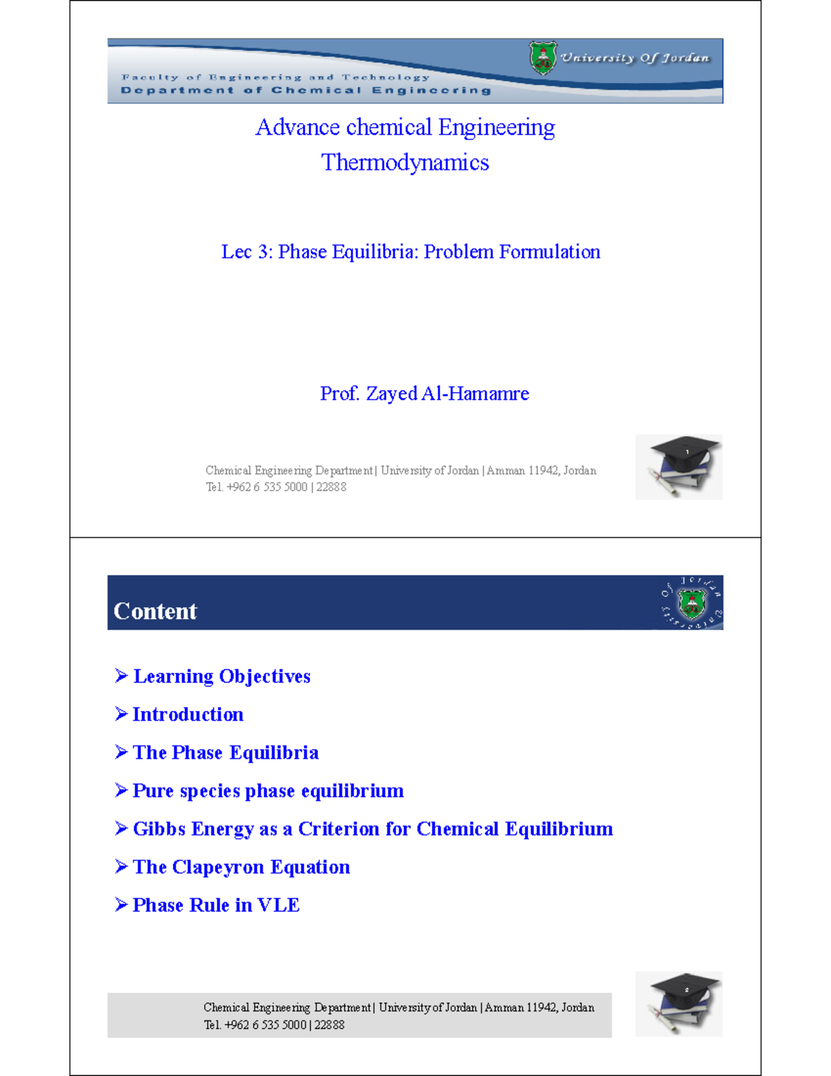 Lec 3-Phase Equilibria-Problem Formulation - Chemical Engineering ...