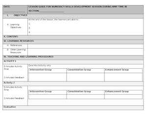 Attendance Sheet NLC - Secondary Education - Address: Purok 2, Pangal ...