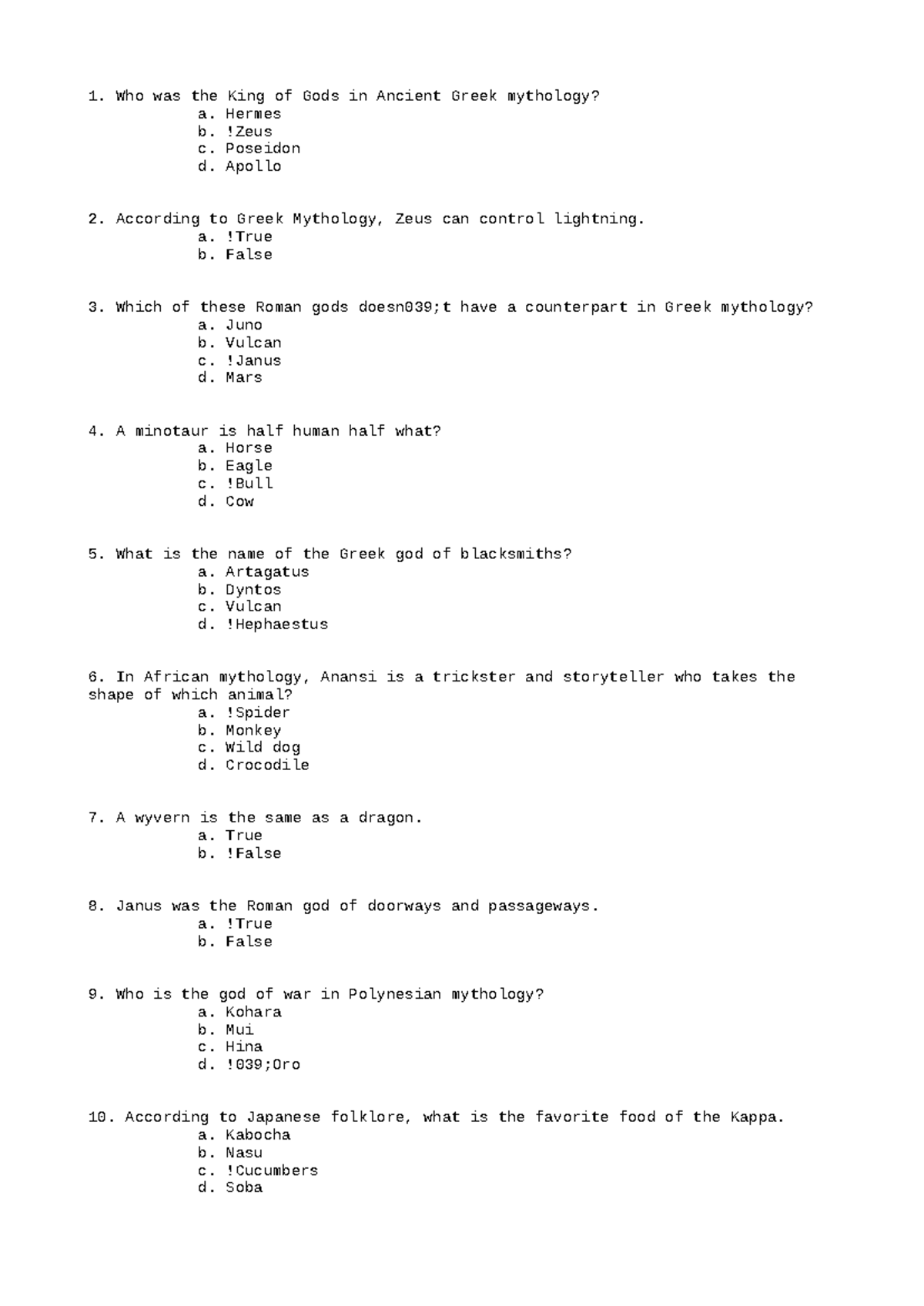 Math Outline Fall 2022 5 - Who was the King of Gods in Ancient Greek ...