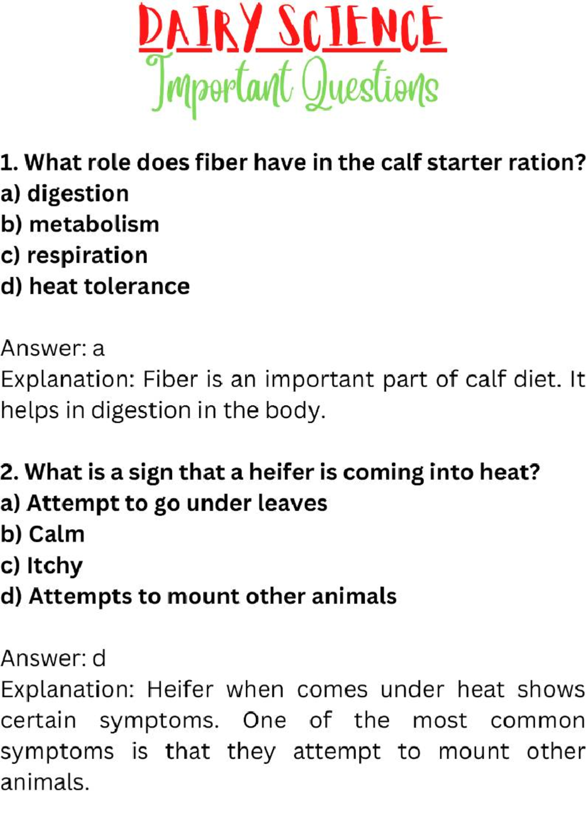 Dairy Science 3 - Studocu