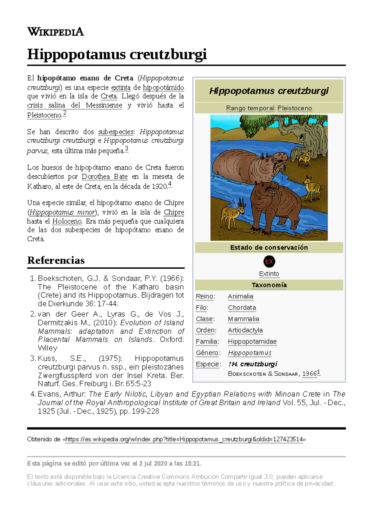 Hippopotamus creutzburgi - Hippopotamus creutzburgi Rango temporal ...