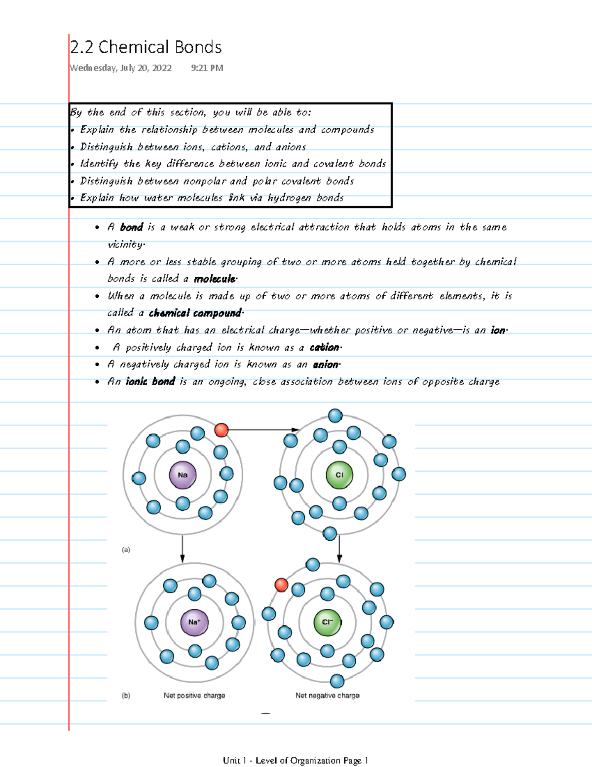2.2 Chemical Bonds - By the end of this section, you will be able to ...