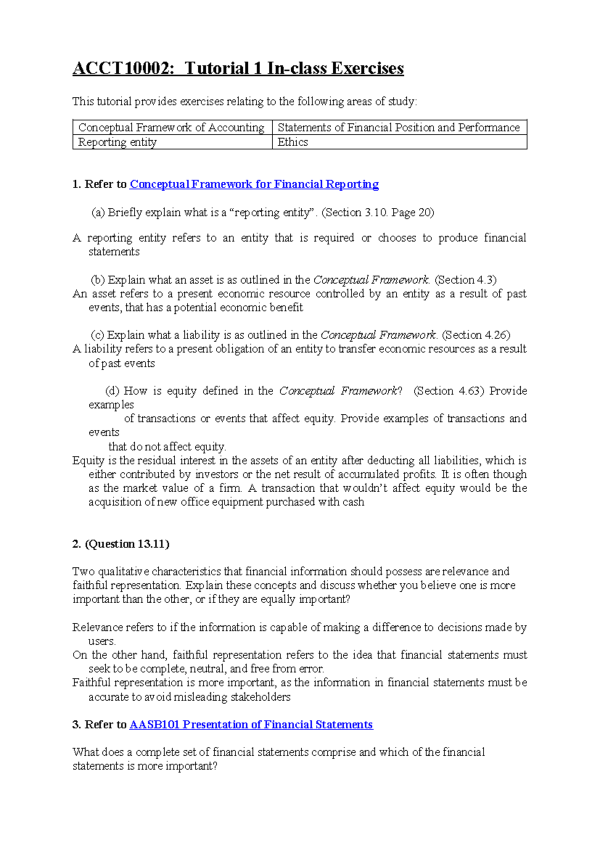 ACCT10002 Tutorial 1 In-class Exercises - ACCT10002: Tutorial 1 In-class Exercises This tutorial ...