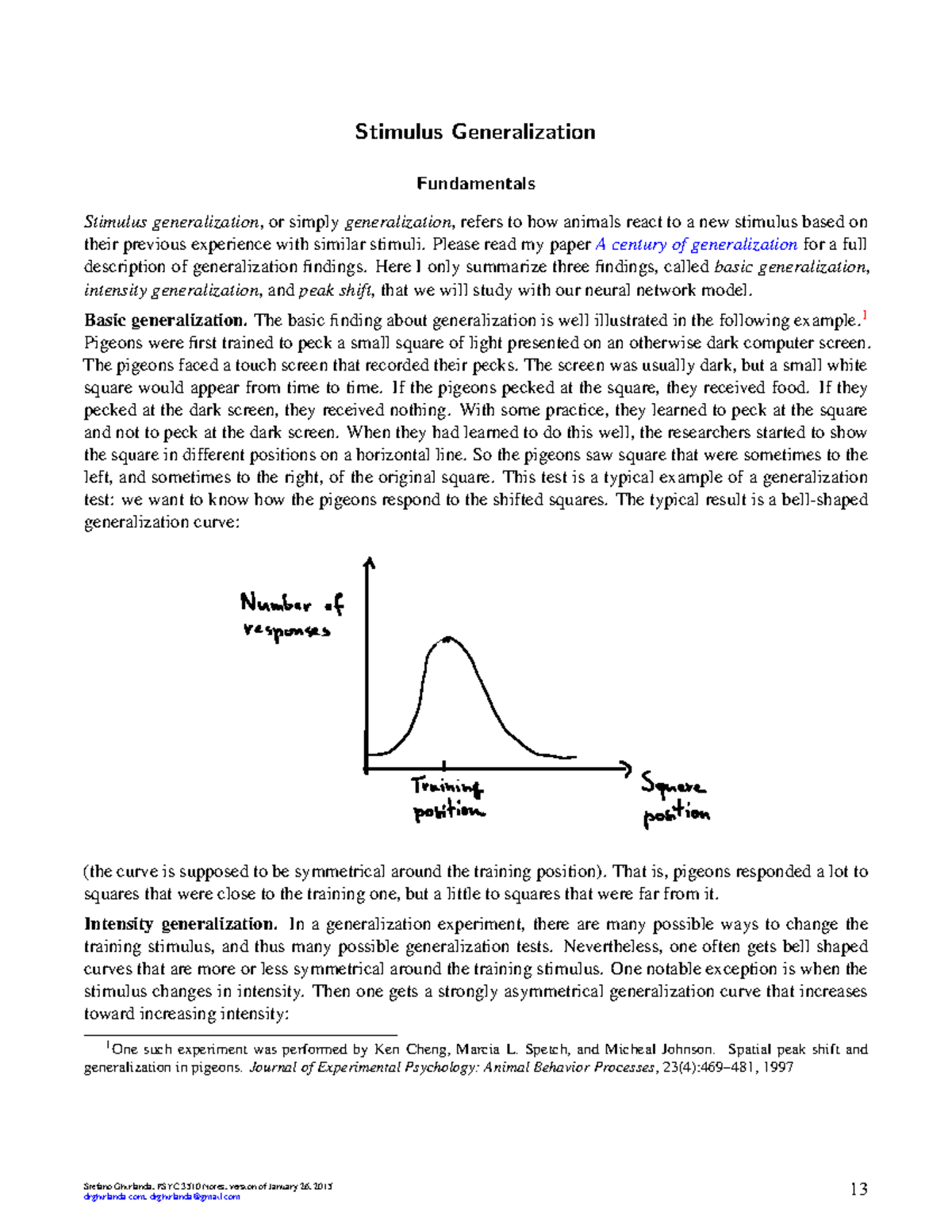 Notes Generalization Theory - Stimulus Generalization Fundamentals ...